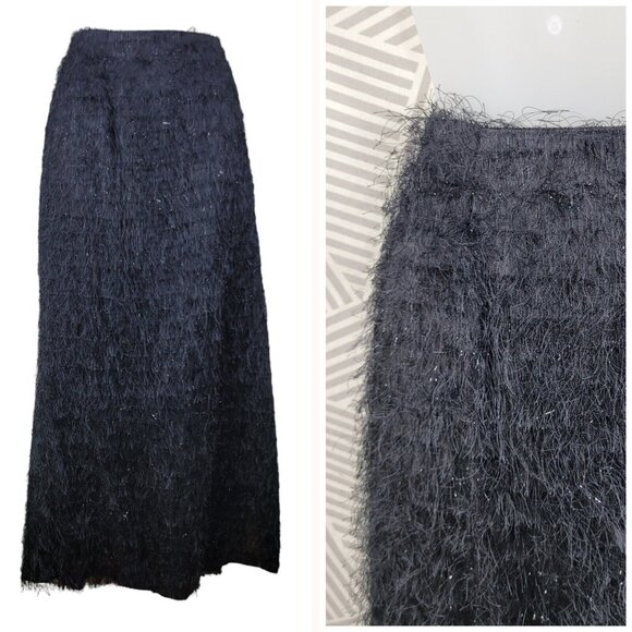 Ashley Stewart | Skirts | Vintage Fuzzy Fringe Skirt Size 8 1x Long ...
